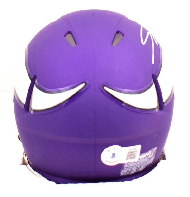 Jordan Addison Autographed Minnesota Vikings Speed Mini Helmet - Becke ...