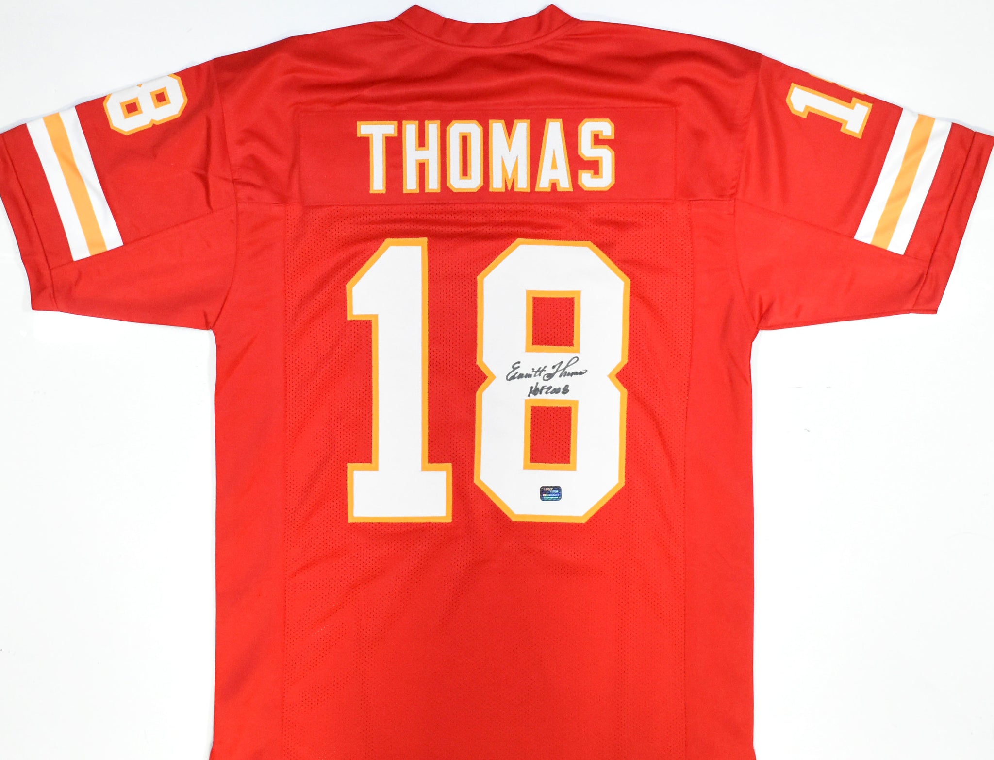 Emmitt Thomas Autographed Red Pro Style Jersey w/HOF - Prova *Black ...