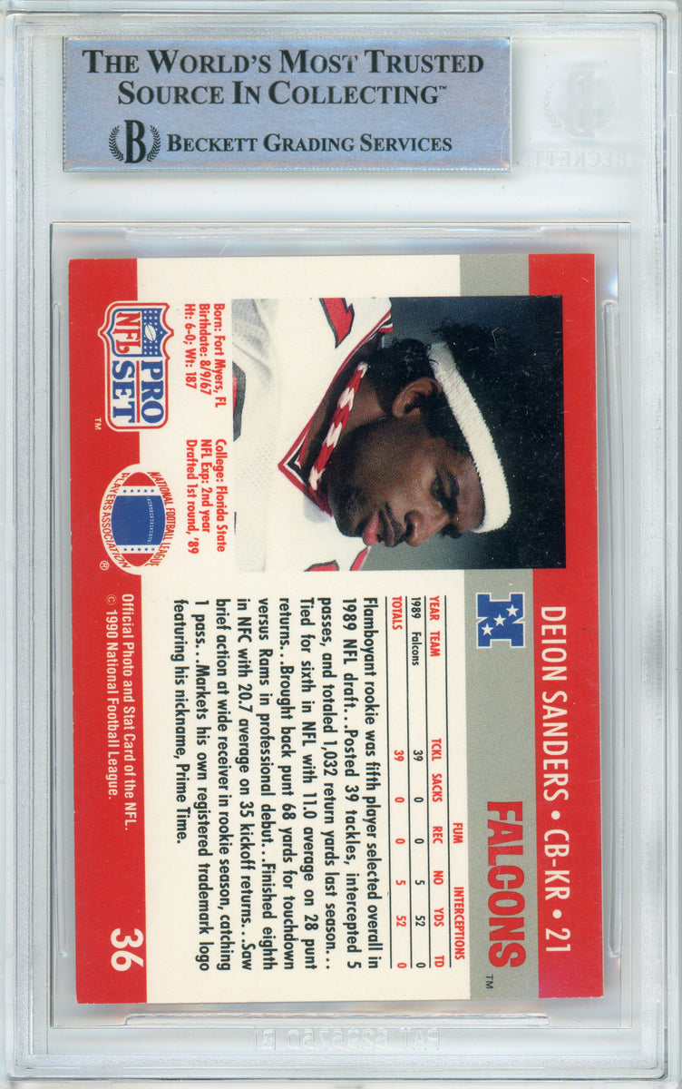 1990 Pro Set #36 Deion Sanders Atlanta Falcons BAS Autograph 10 – The ...