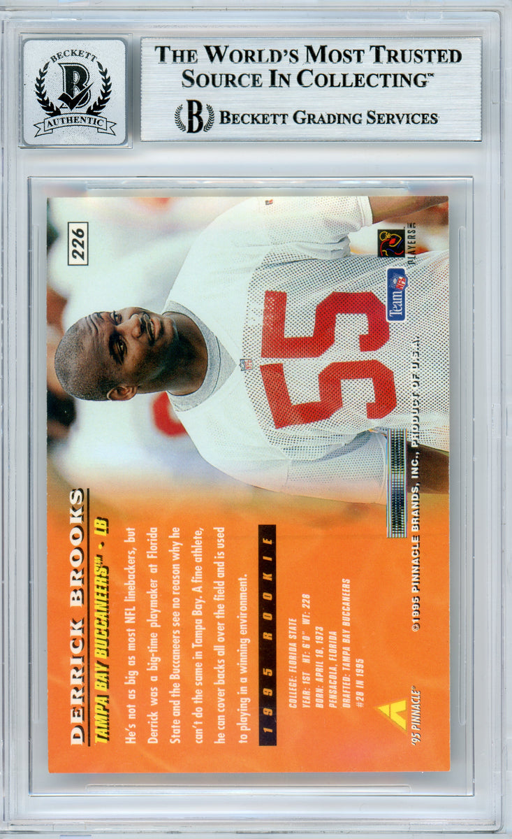 1995 Pinnacle #226 Derrick Brooks RC Buccaneers BGS Autograph 10 – The ...